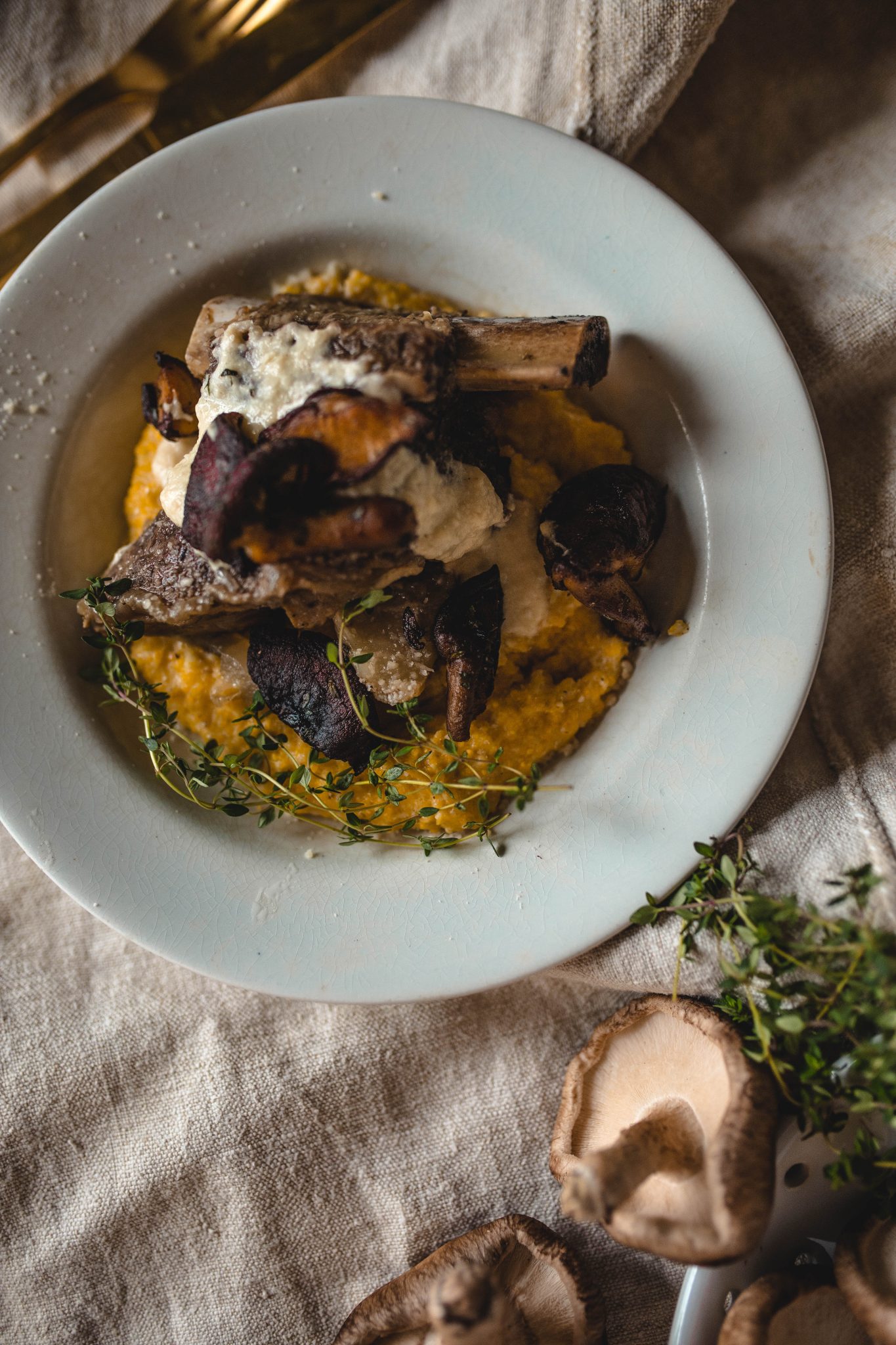 Slow Cooked Short Ribs with Buttery Mushroom Sauce - Abigail Albers